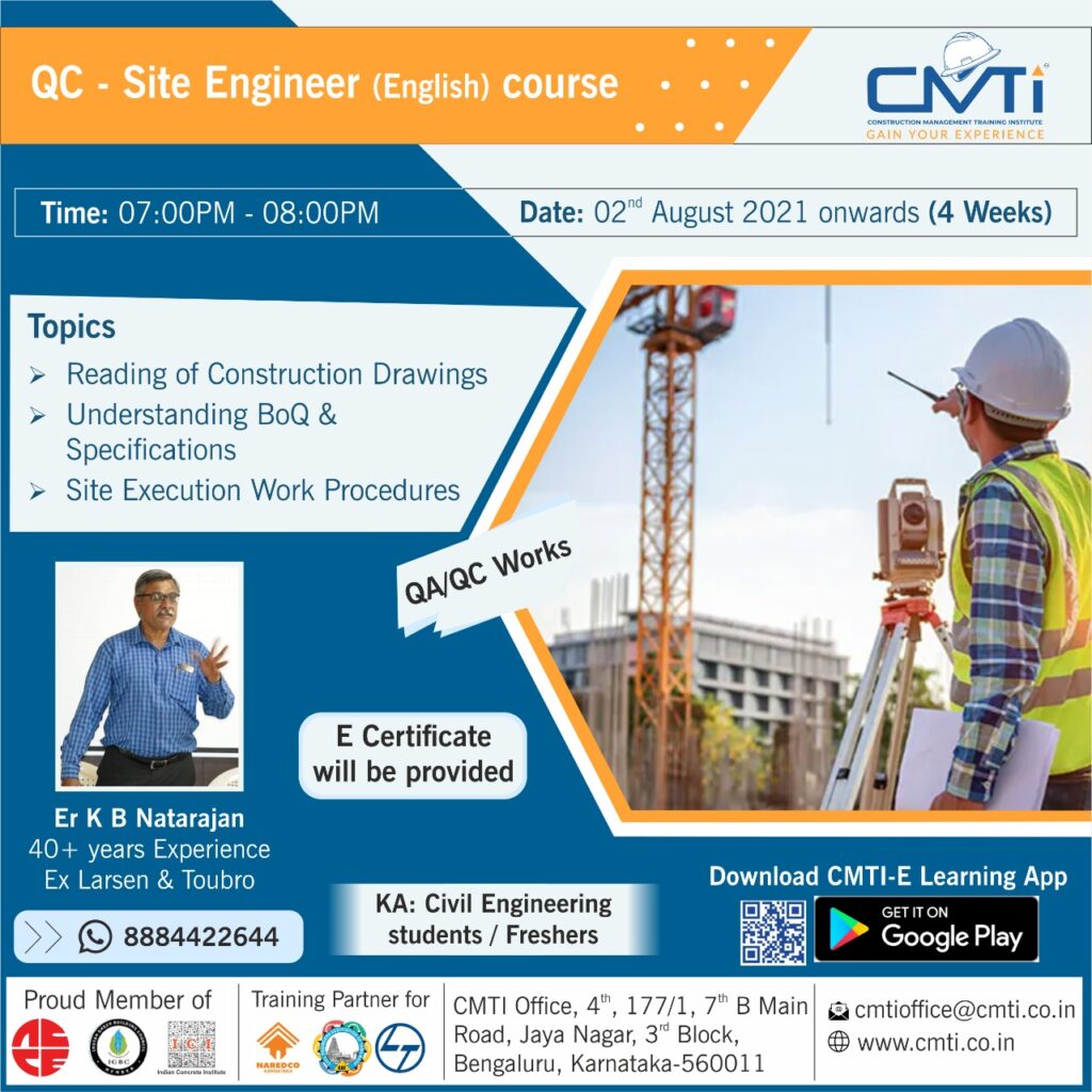 Online Course on role & responsibilities of Site Engineer